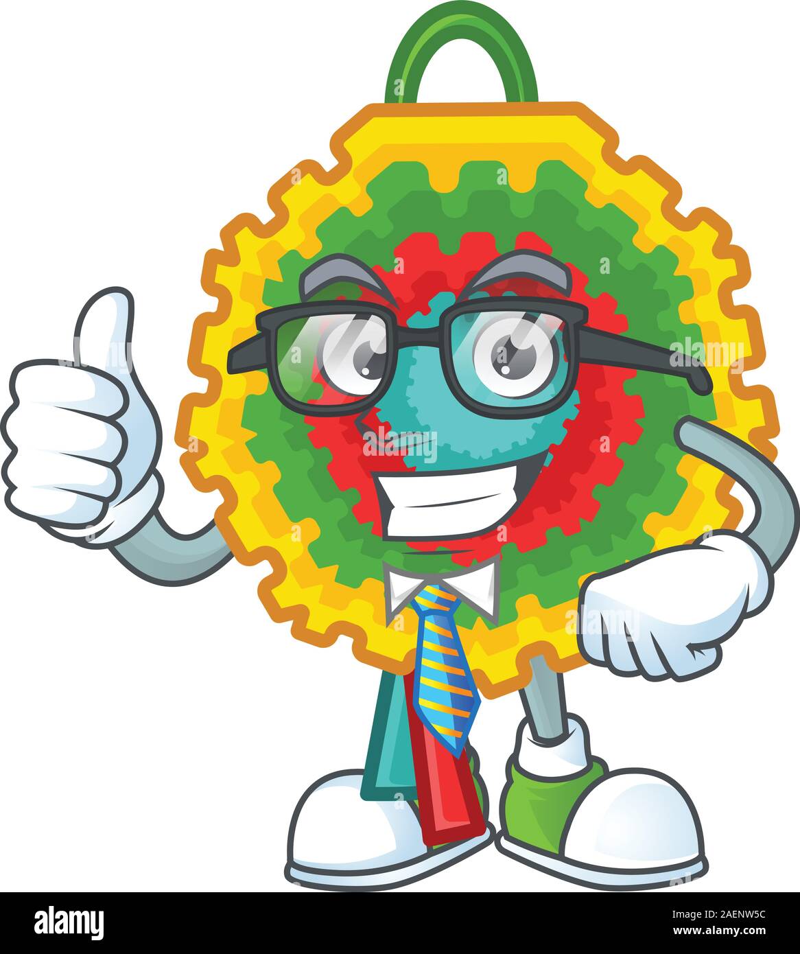 Cool Businessman pinata mascot cartoon character style Stock Vector ...