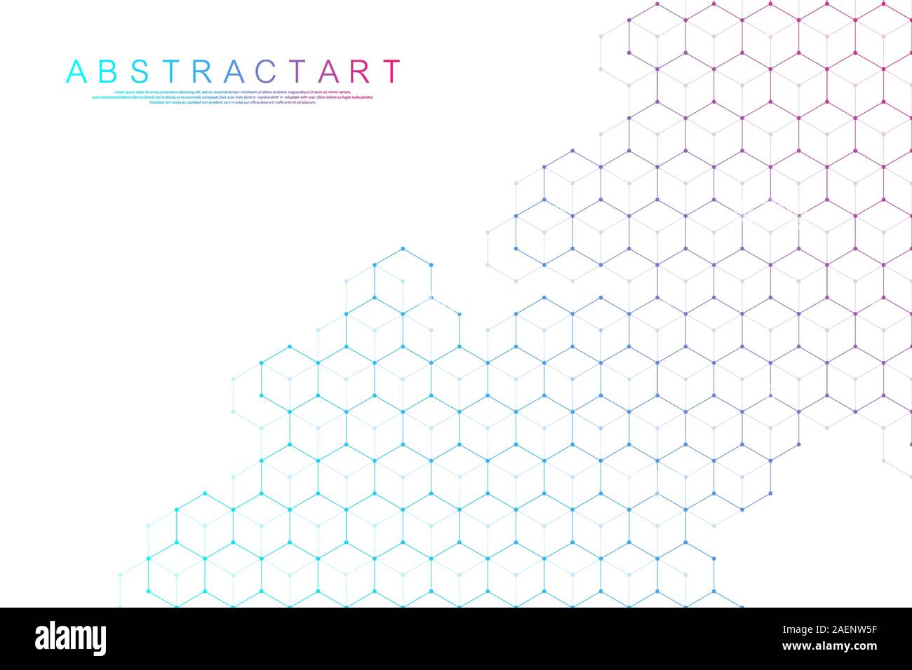 Technology abstract lines and dots connect background with hexagons ...