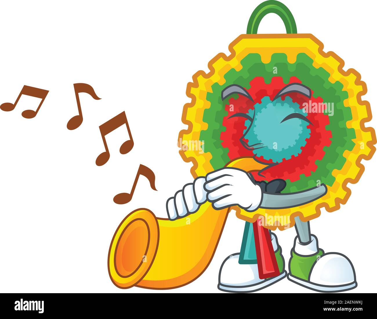 Super cool pinata cartoon character performance with trumpet Stock ...