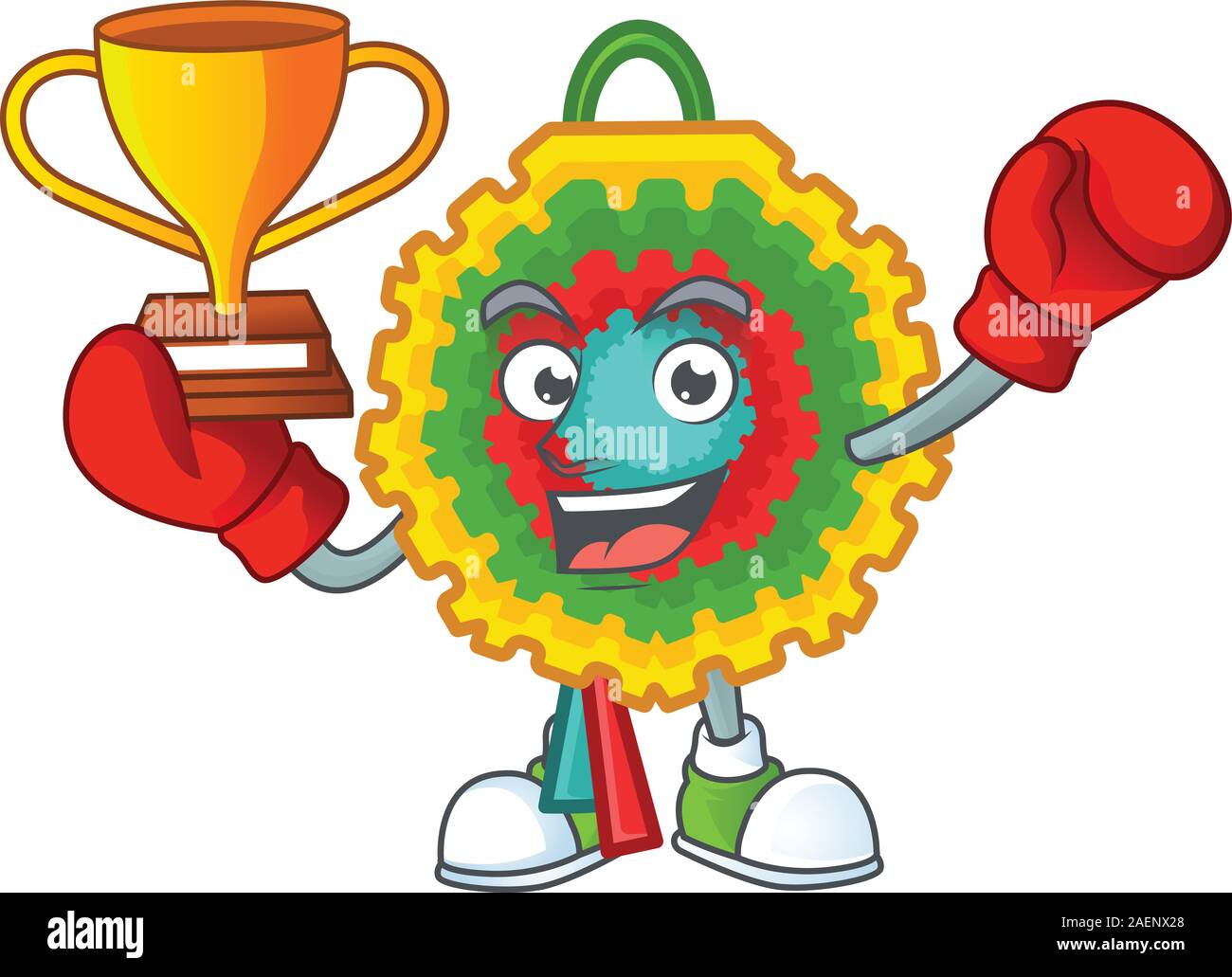 Super cool Boxing winner pinata in mascot cartoon style Stock Vector ...