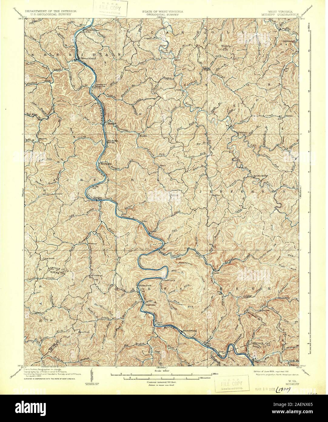WV Midkiff 253690 1909 62500 Stock Photo - Alamy