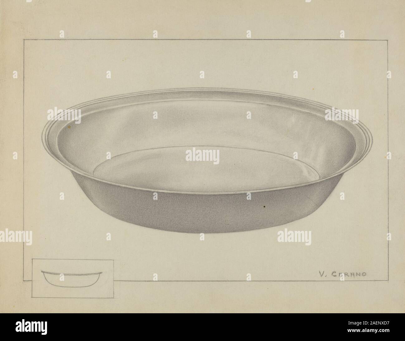 Vincent Carano, Silver Basin, c 1936, Silver Basin; c. 1936 Stock Photo ...