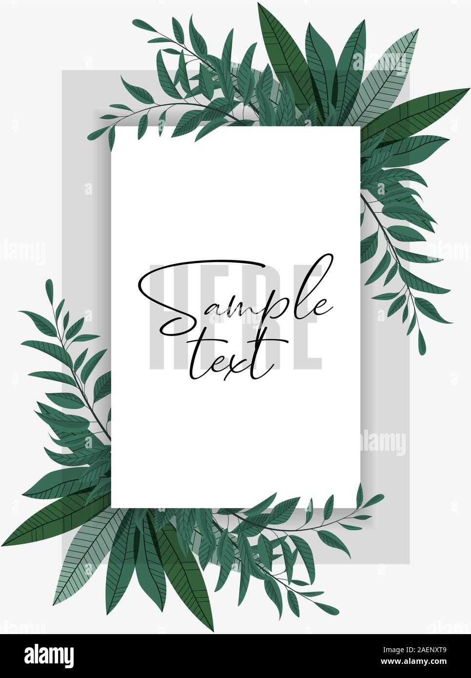 Floral greenery card design Stock Vector Image & Art - Alamy