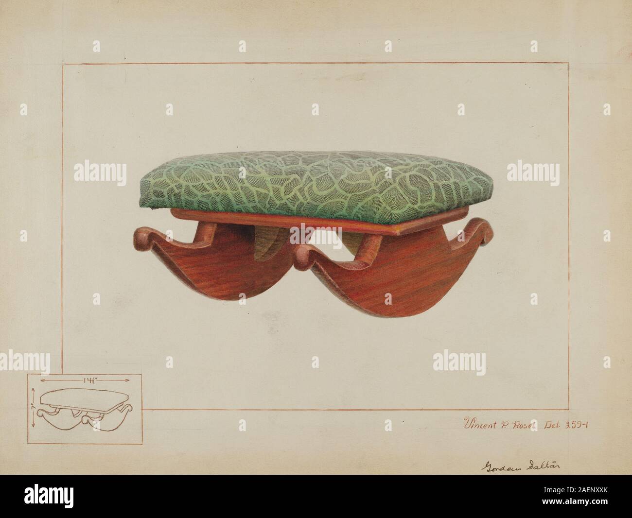 Vincent P Rosel and Gordon Saltar, Rocker Footstool, c 1937, Rocker ...