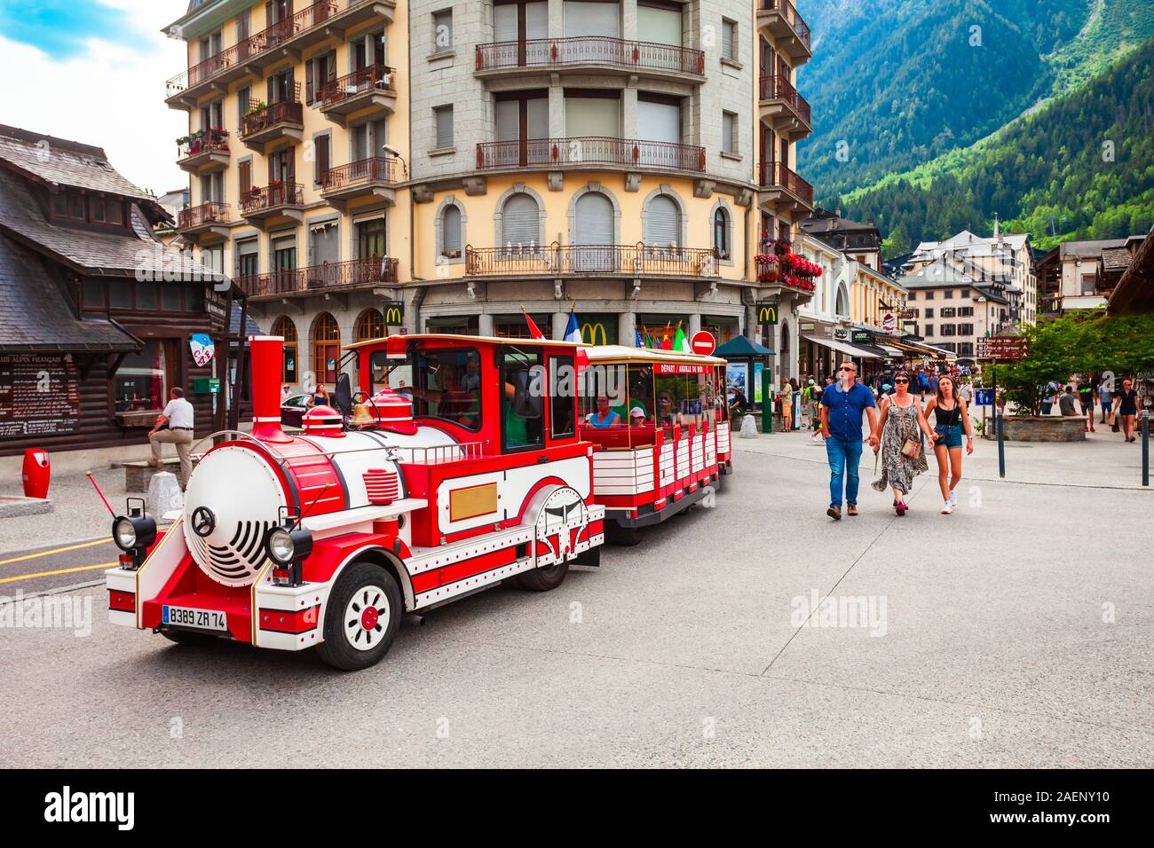 Toy train in centre of chamonix mont blanc hi-res stock photography and ...