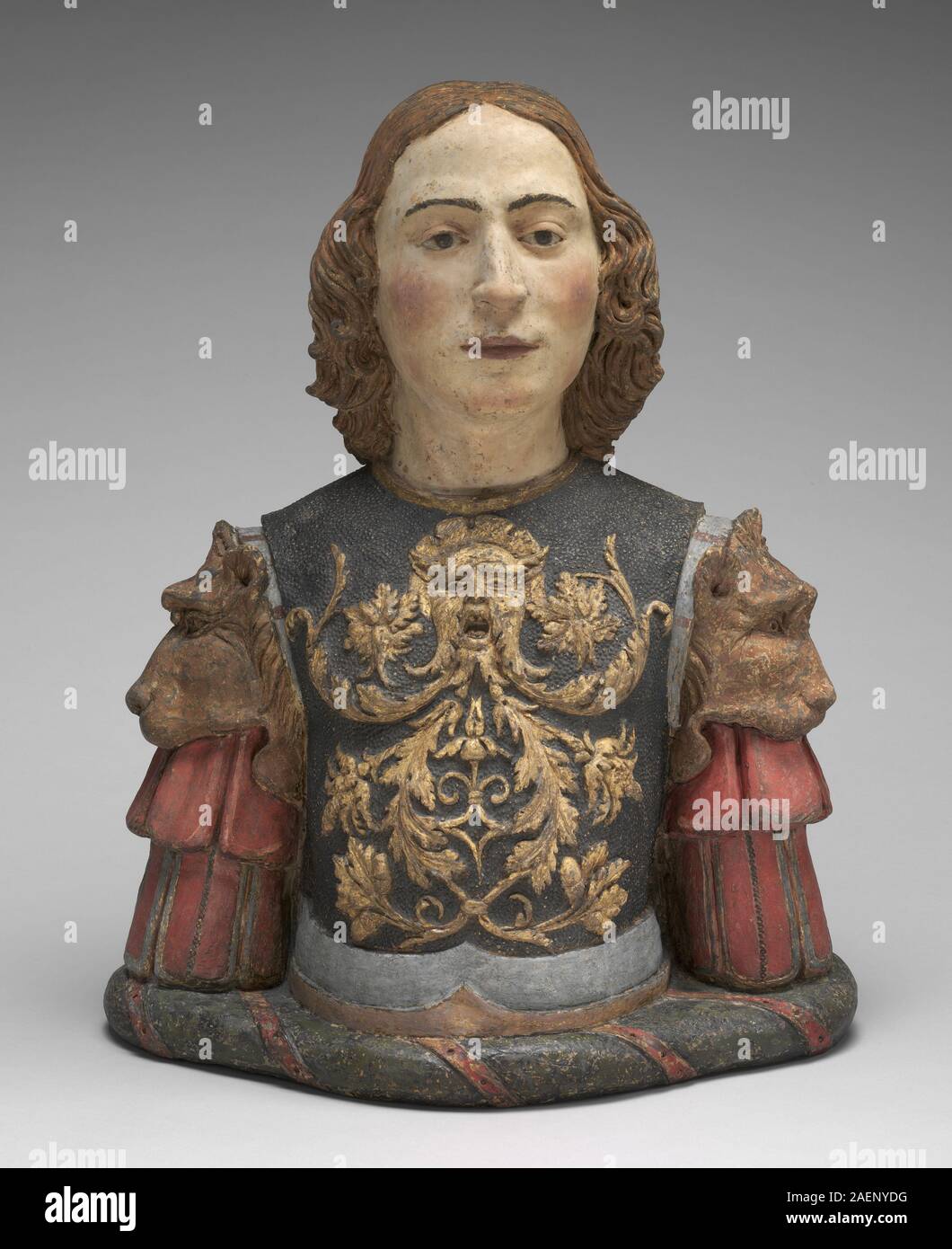 A circa 1500 sculpture by Vincenzo Onofri showing a male figure wearing ...