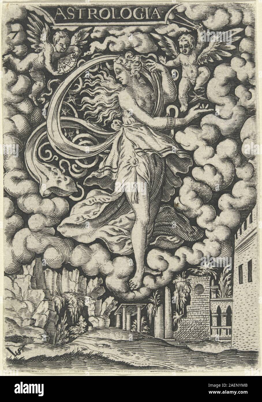 A 16th-century illustrated print by Virgil Solis depicting astrological ...