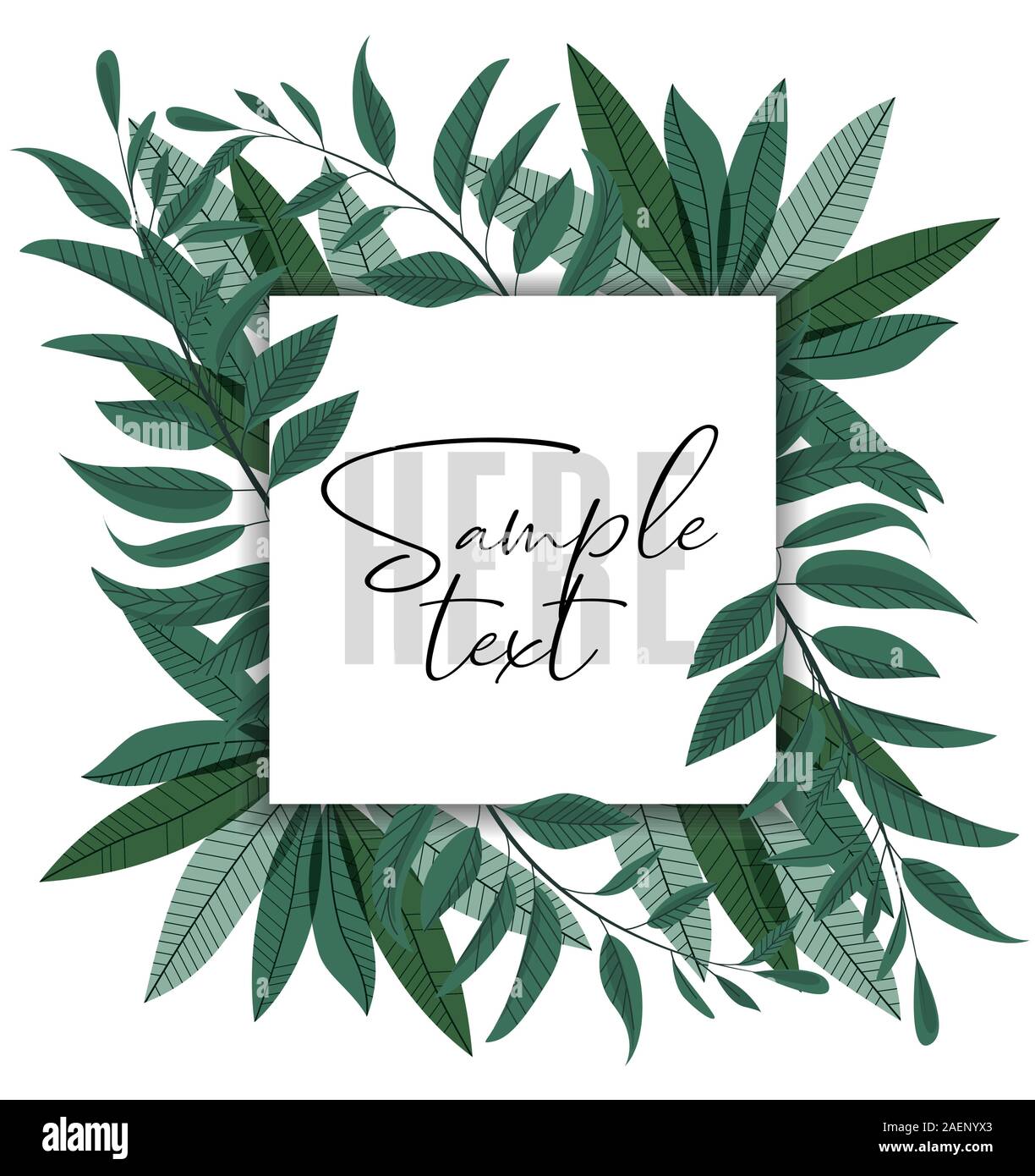 Floral greenery card design Stock Vector Image & Art - Alamy