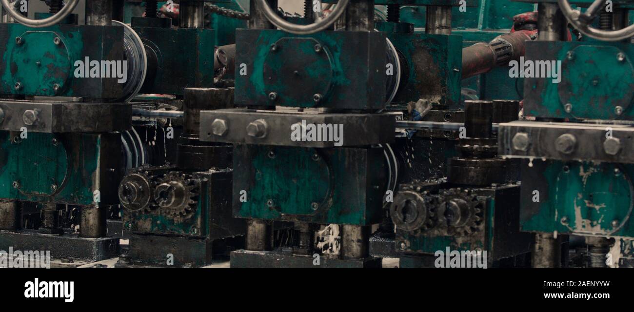 Old industrial steel roll coil for metal profile forming machine in ...