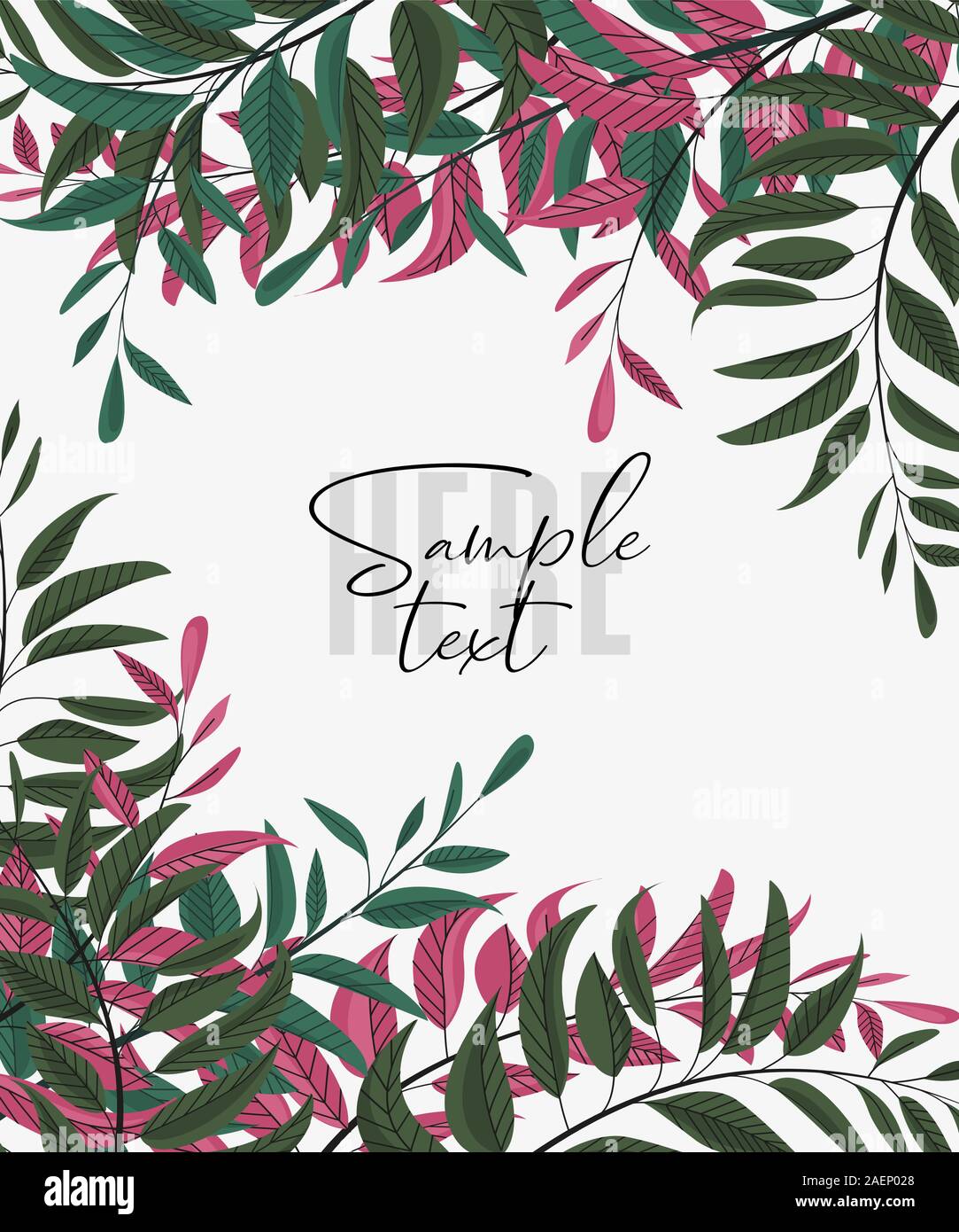 Floral greenery card design Stock Vector Image & Art - Alamy