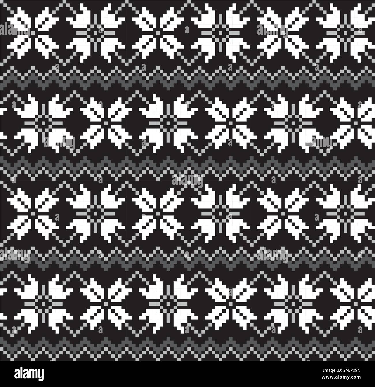 Christmas Fair Isle Floral Seamless Pattern - This is a fair isle ...