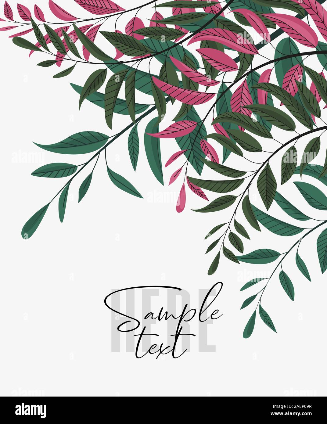 Floral greenery card design Stock Vector Image & Art - Alamy