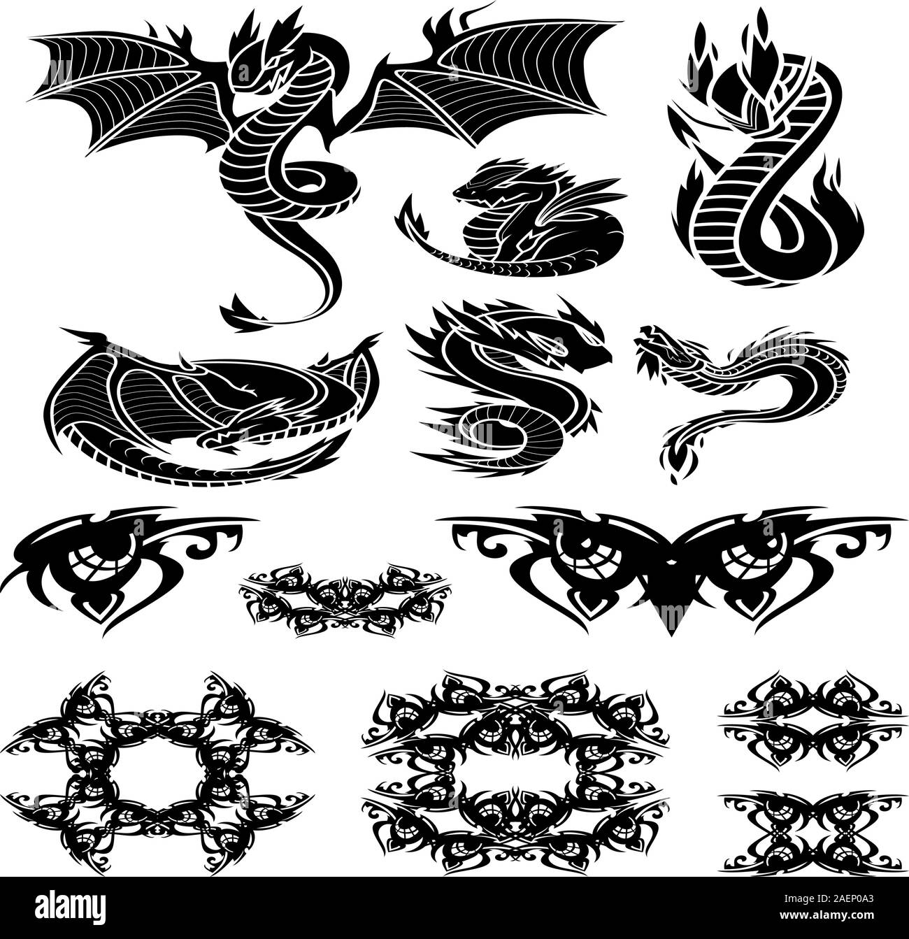 Animal illustration bundle black white Cut Out Stock Images & Pictures ...