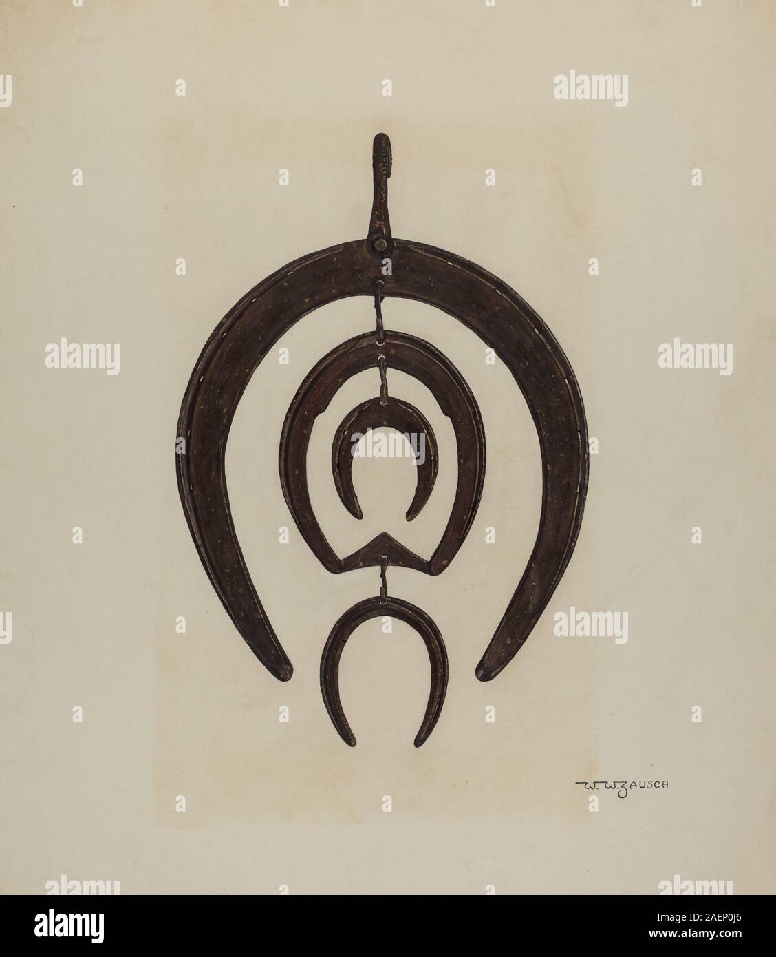 WW Zausch, Blacksmith's Sign, c 1941, Blacksmith's Sign; c. 1941 Stock ...