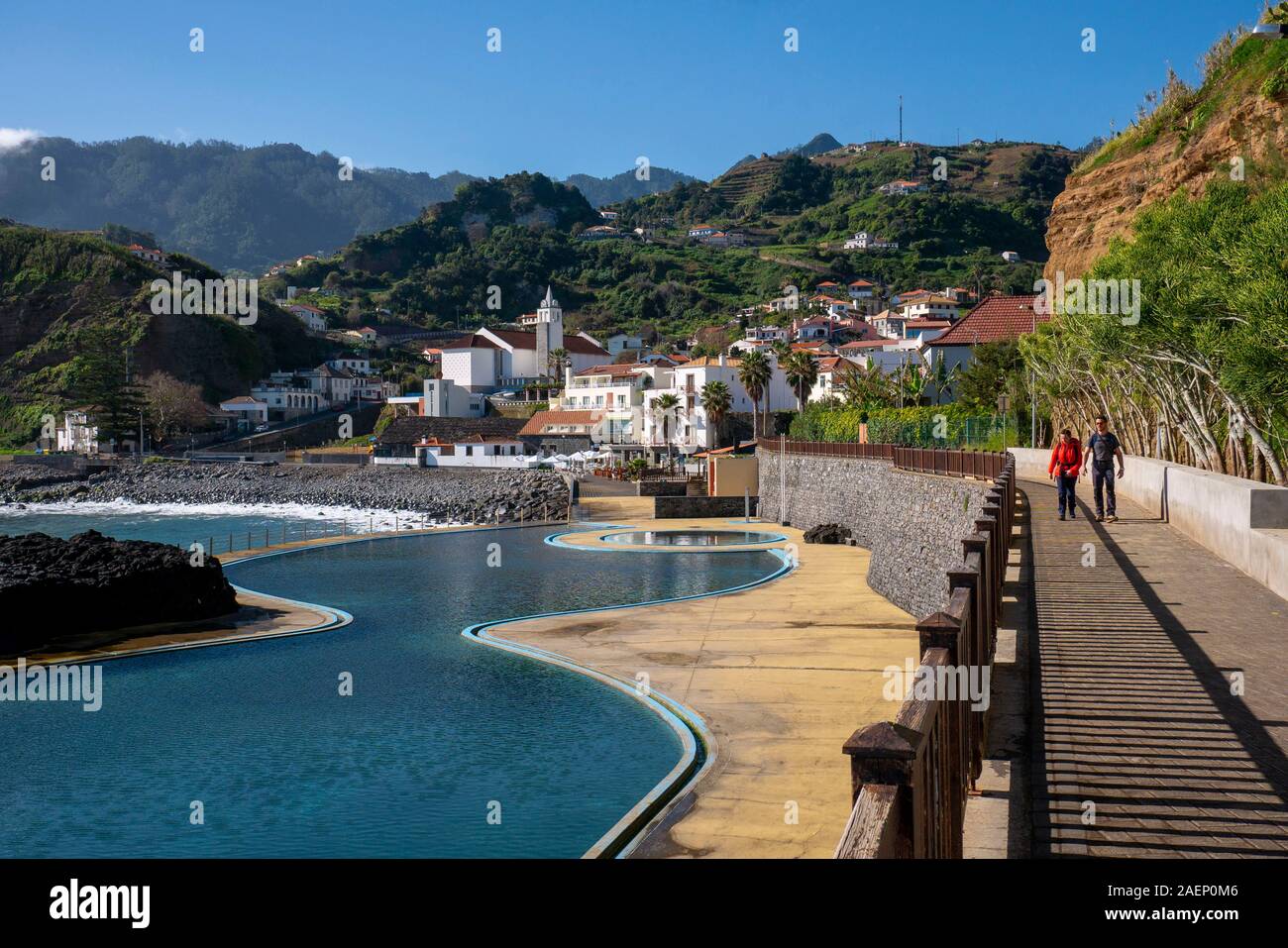 Portugal, Madeira Island: village of Porto da Cruz. Village by the sea ...