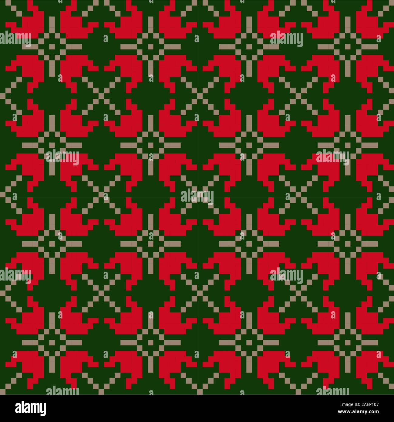 Christmas Fair Isle Floral Seamless Pattern - This is a fair isle ...