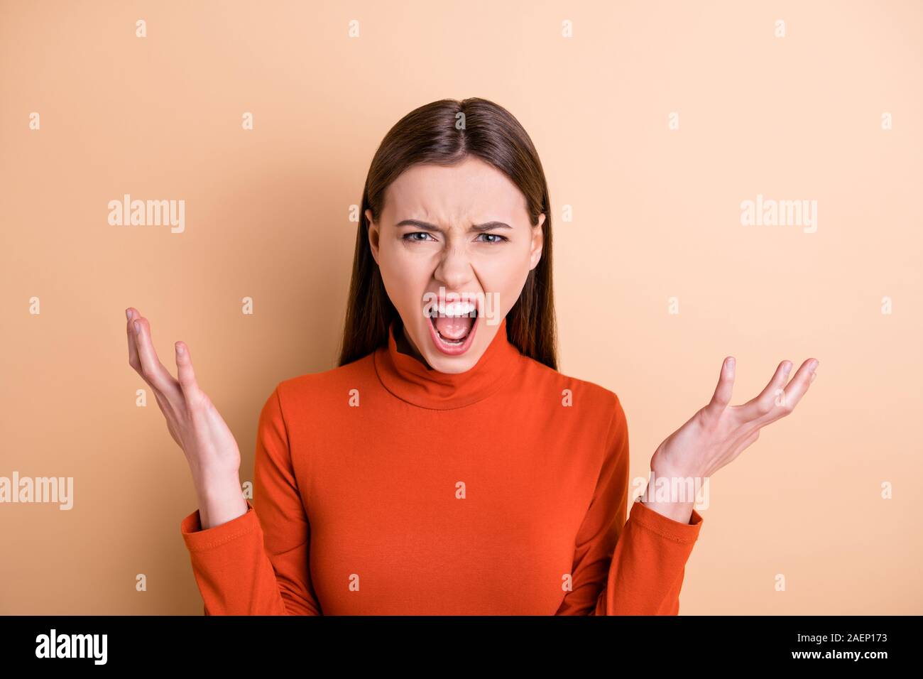 Close-up portrait of her she nice attractive sullen gloomy frustrated ...