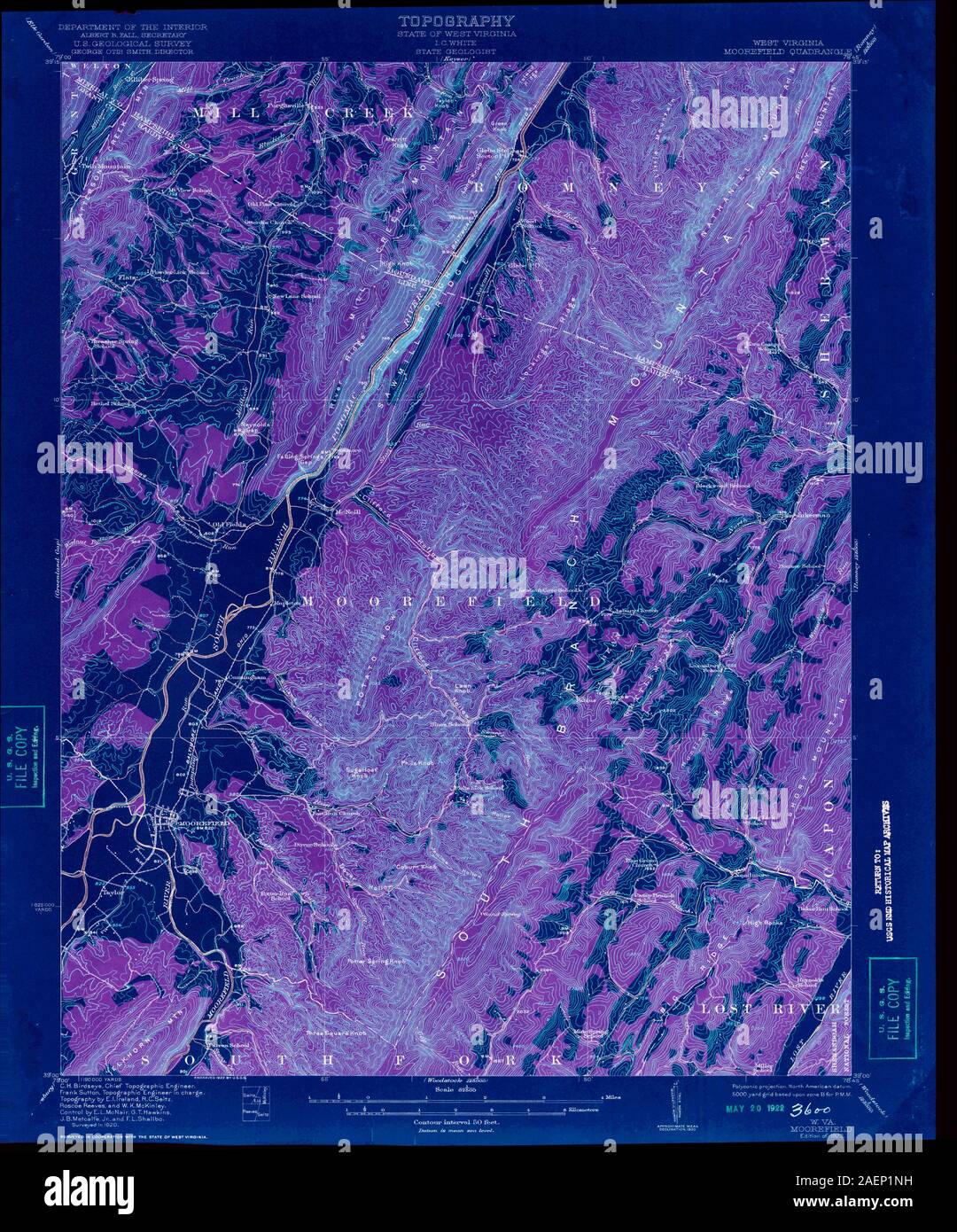 Map of moorefield hi-res stock photography and images - Alamy