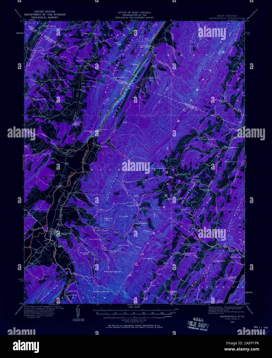 Map of moorefield hi-res stock photography and images - Alamy