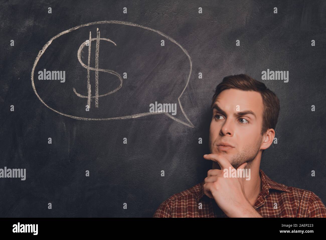 Man thinking about money dollars hi-res stock photography and images ...