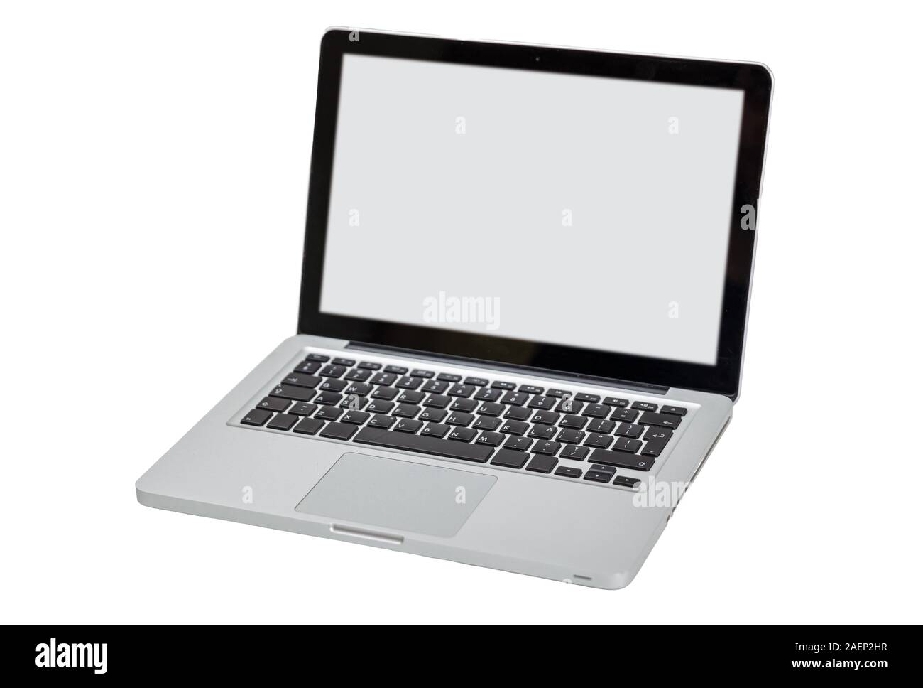 Computer screen mockup. Laptop with white blank screen isolated against ...