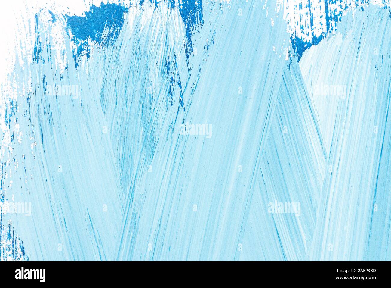 Abstract hand drawn blue acrylic paints background. Brushed texture ...