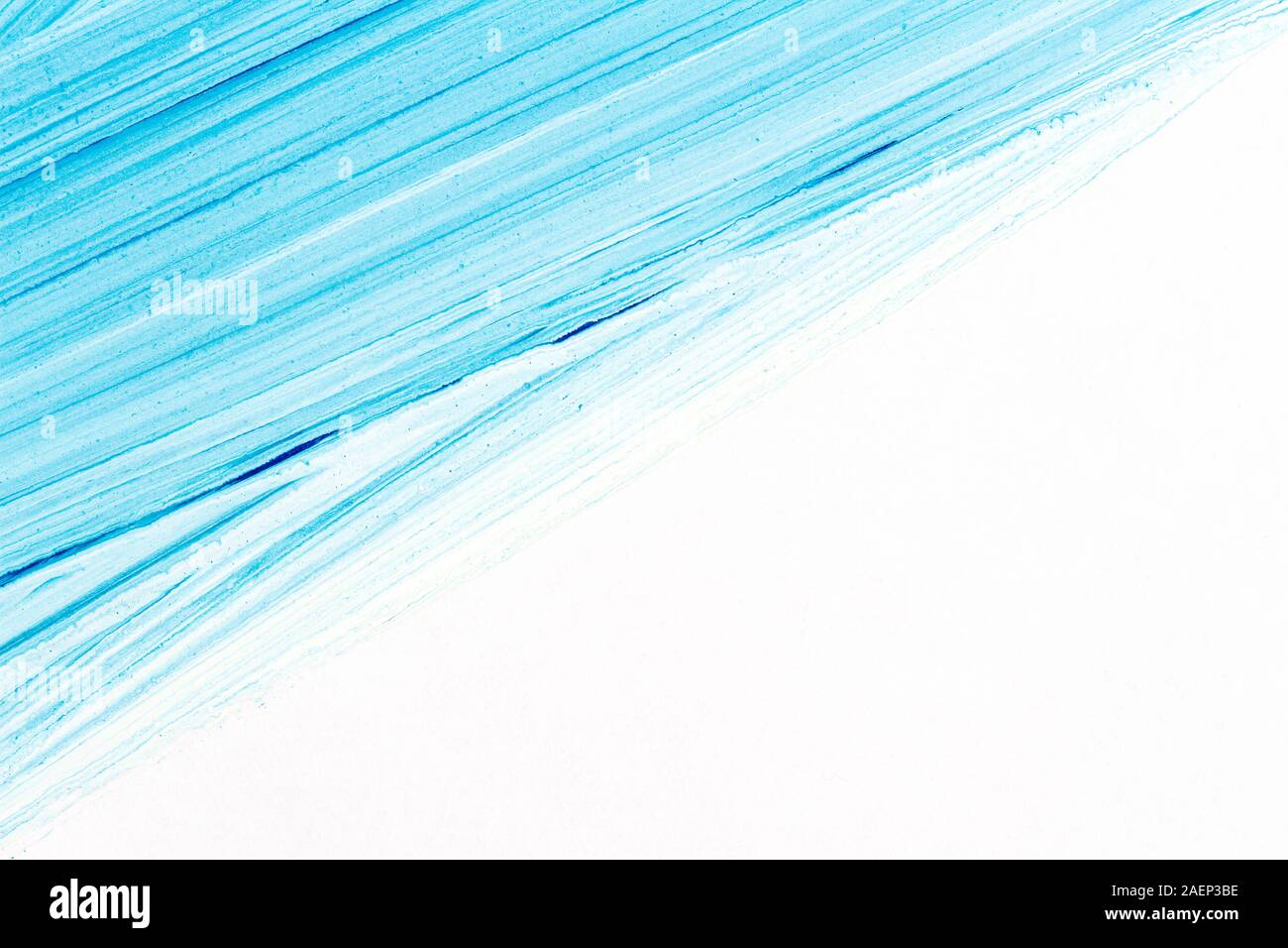 Abstract hand drawn blue acrylic paints background. Brushed texture ...