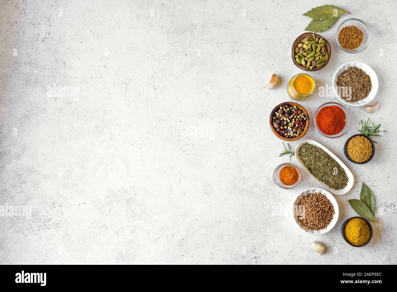 Various Spices Set on white background. Assortment, set of spices and ...