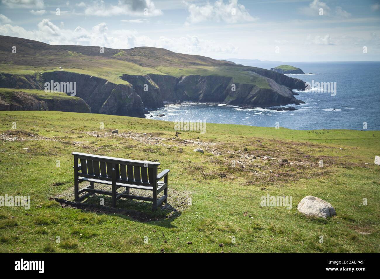 Summer seat with a view on Aranmore Island off the coast of Donegal in ...