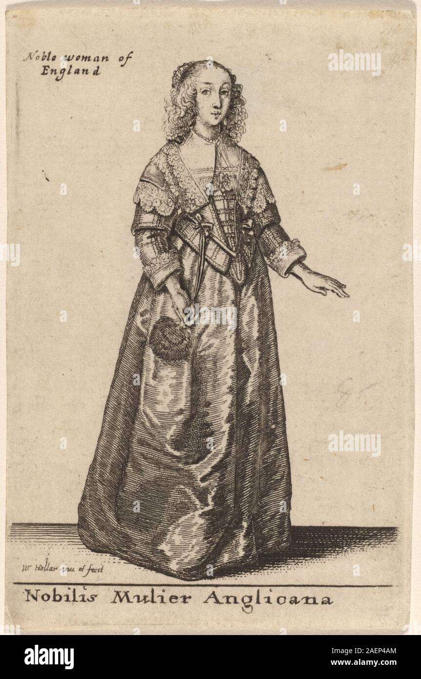 An artwork by Wenceslaus Hollar depicting a noble English woman ...