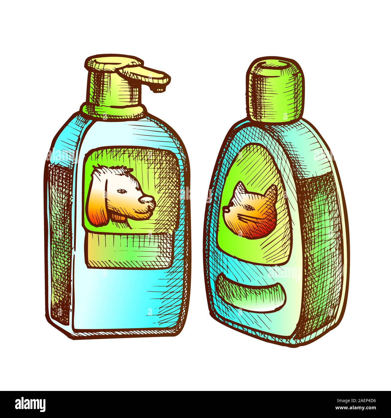 Shampoo Bottles For Cat And Dog Monochrome Vector Stock Vector Image ...
