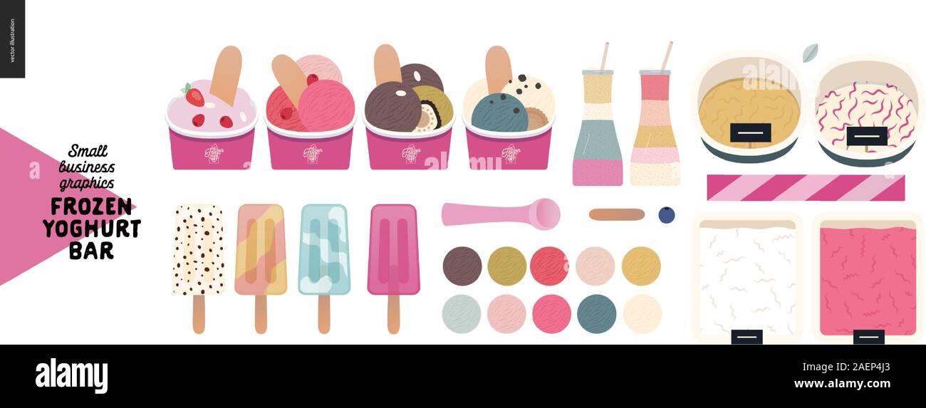Frozen dessert selection Stock Vector Images - Alamy