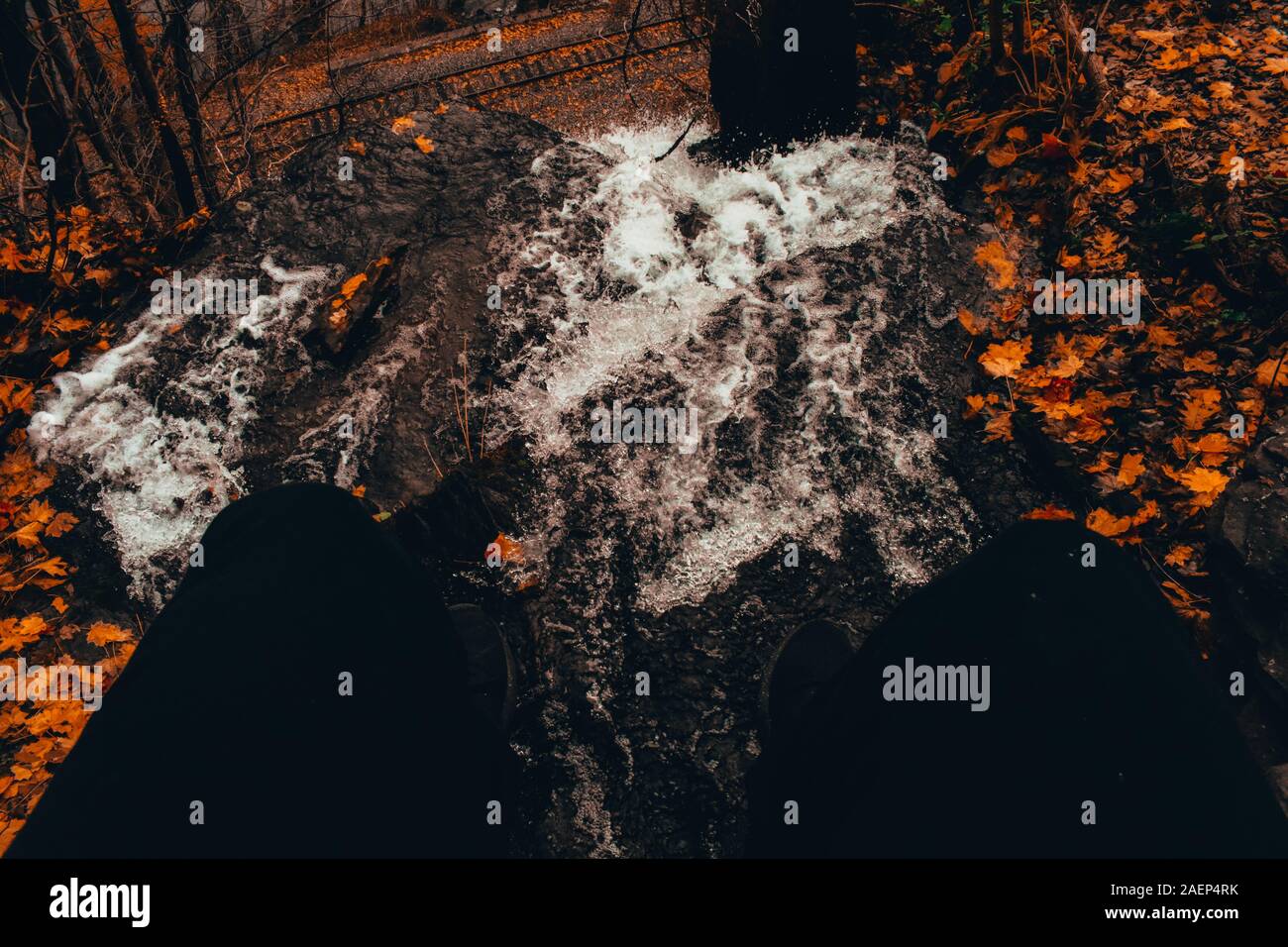 Male feet over waterfall hi-res stock photography and images - Alamy