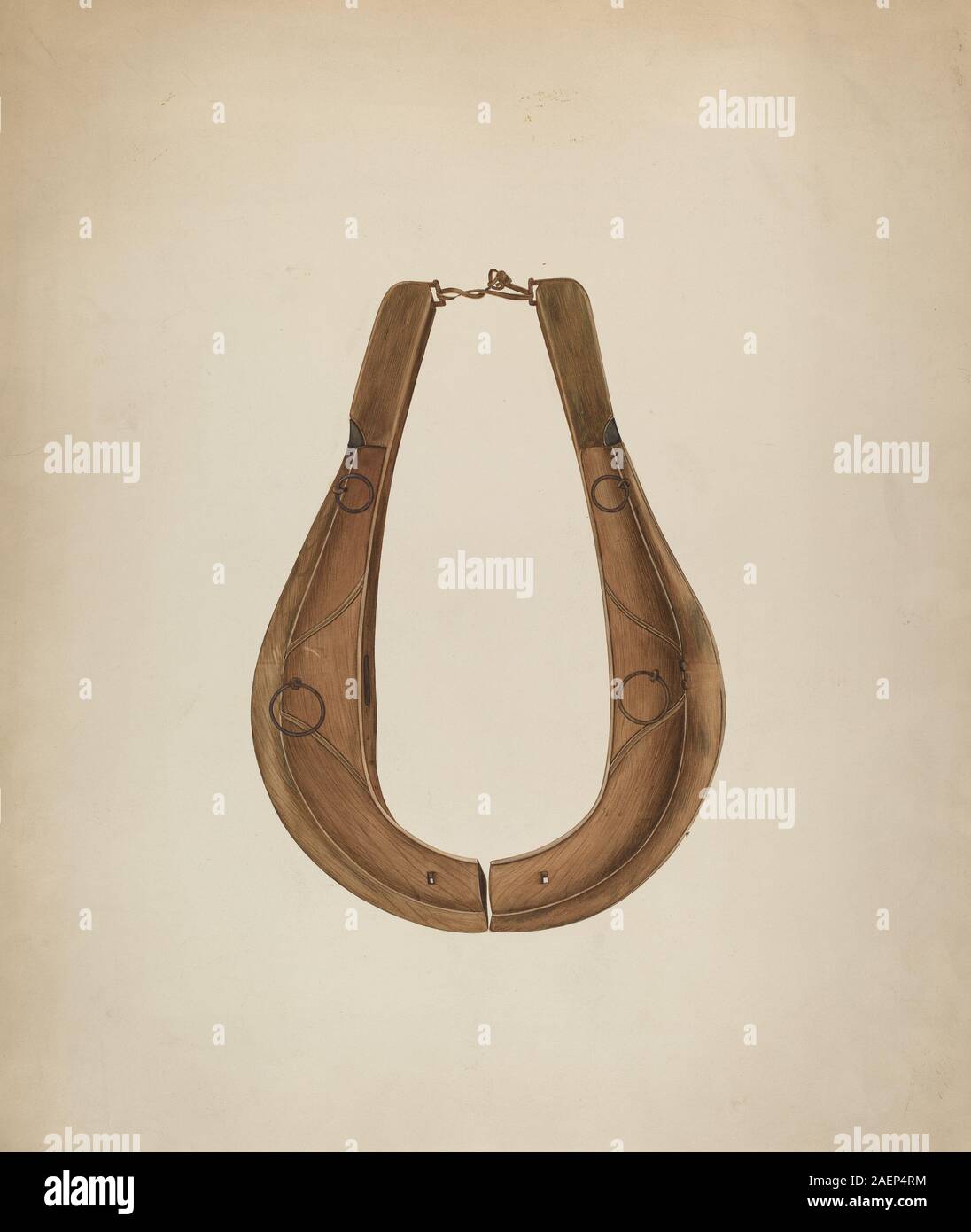 Wilbur M Rice, Horse Collar and Hame, c 1941, Horse Collar and Hame; c ...