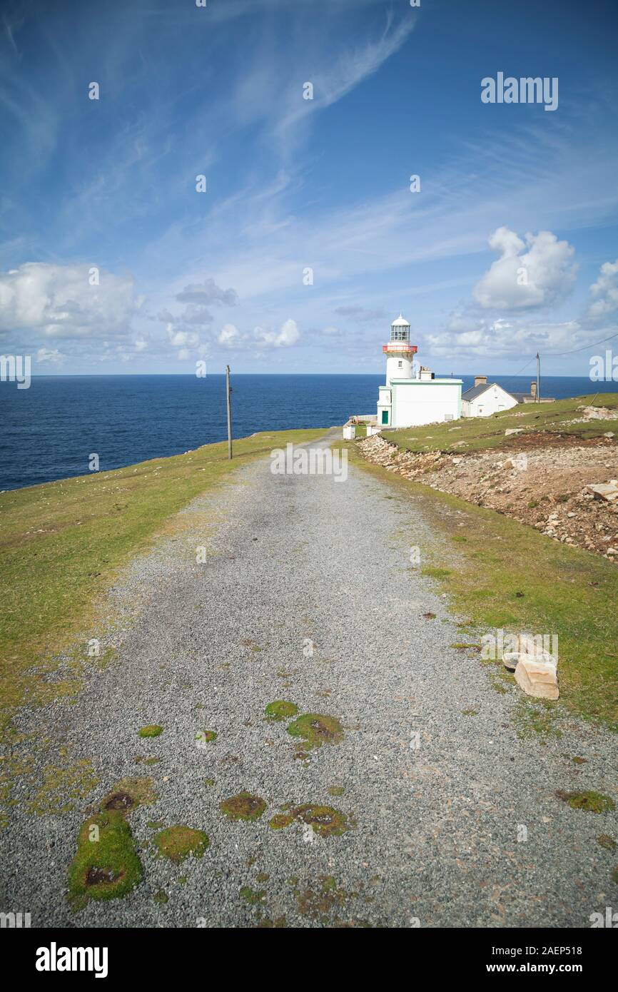 Aranmore Island lighthouse, located at Rinrawros Point at the north ...