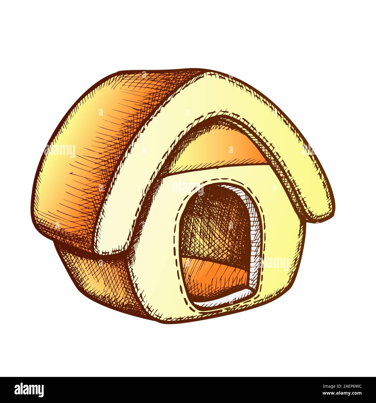 Pet House For Domestic Animal Monochrome Vector Stock Vector Image ...