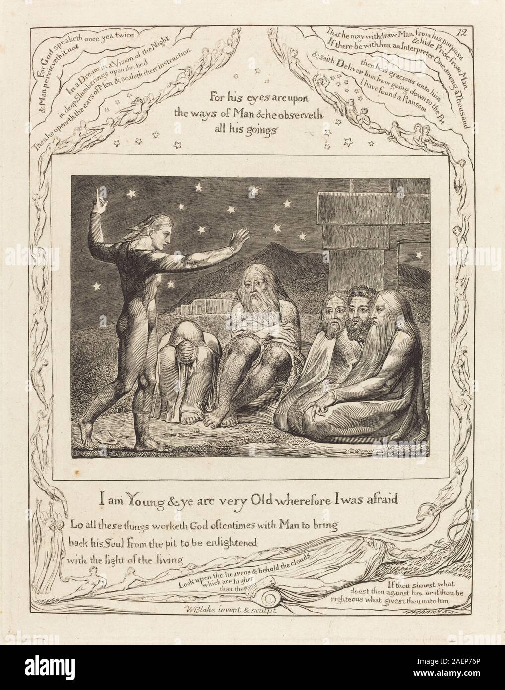 An illustration by William Blake from 1825 depicting the biblical ...