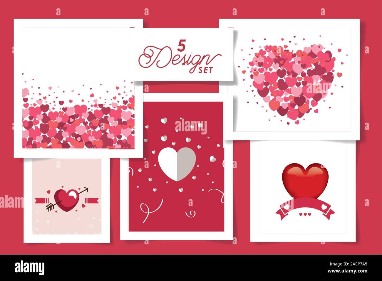 set five designs of love and decoration Stock Vector Image & Art - Alamy