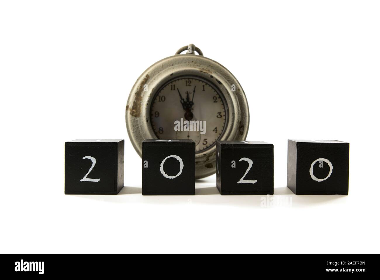 almost twelfe o clock to the new 2020 isolated on white Stock Photo - Alamy