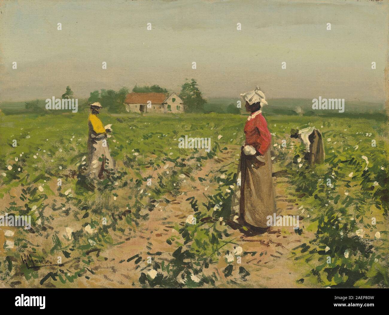 Circa 1890 painting by William Gilbert Gaul titled 'Picking Cotton ...