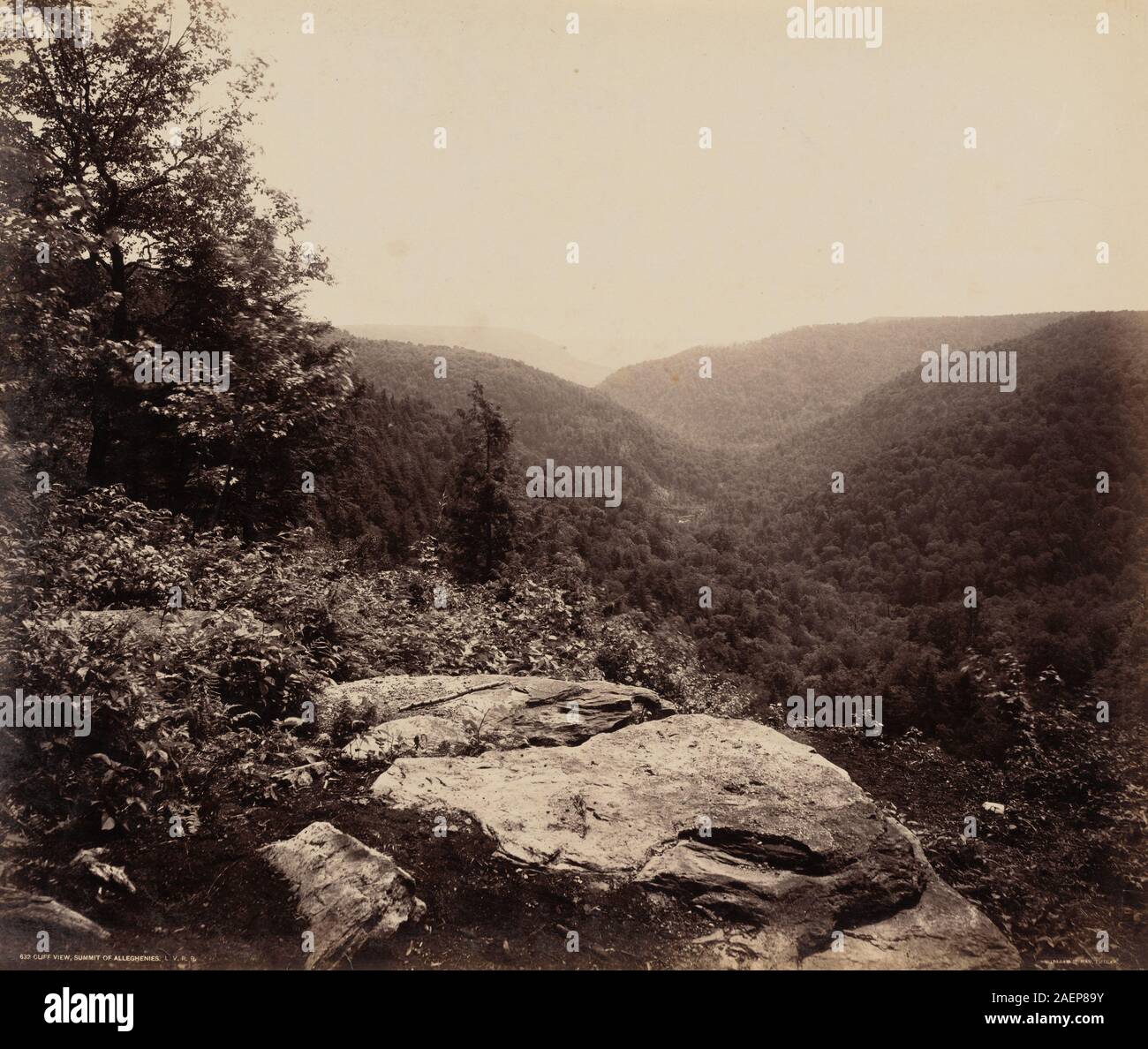 William H Rau, Cliff View, Summit of Alleghenies, c 1895, Cliff View ...