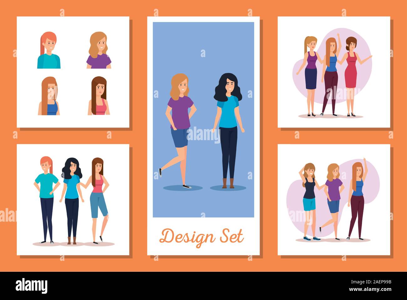 Young woman vector, graphic set Stock Vector Image & Art - Alamy