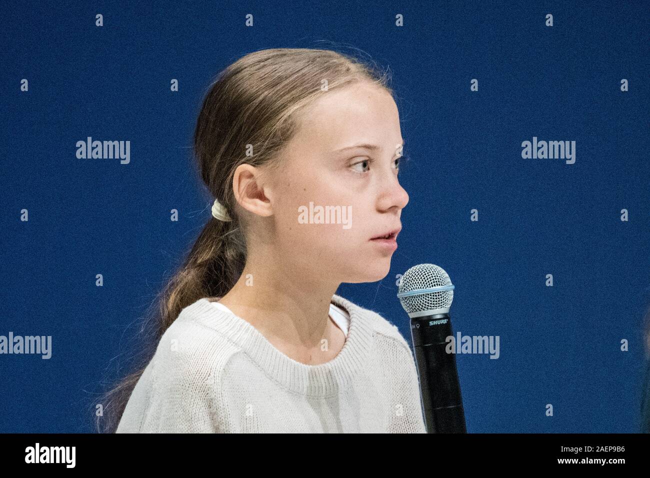 Greta Thunberg, environmental activist speaks during the 8th day UN ...