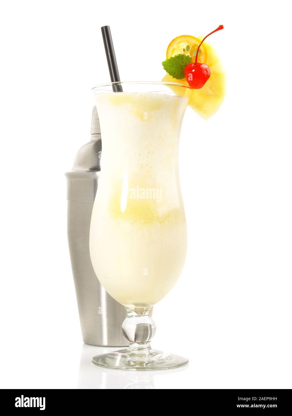 Pina Colada - Coconut Cocktail on white Background Stock Photo - Alamy