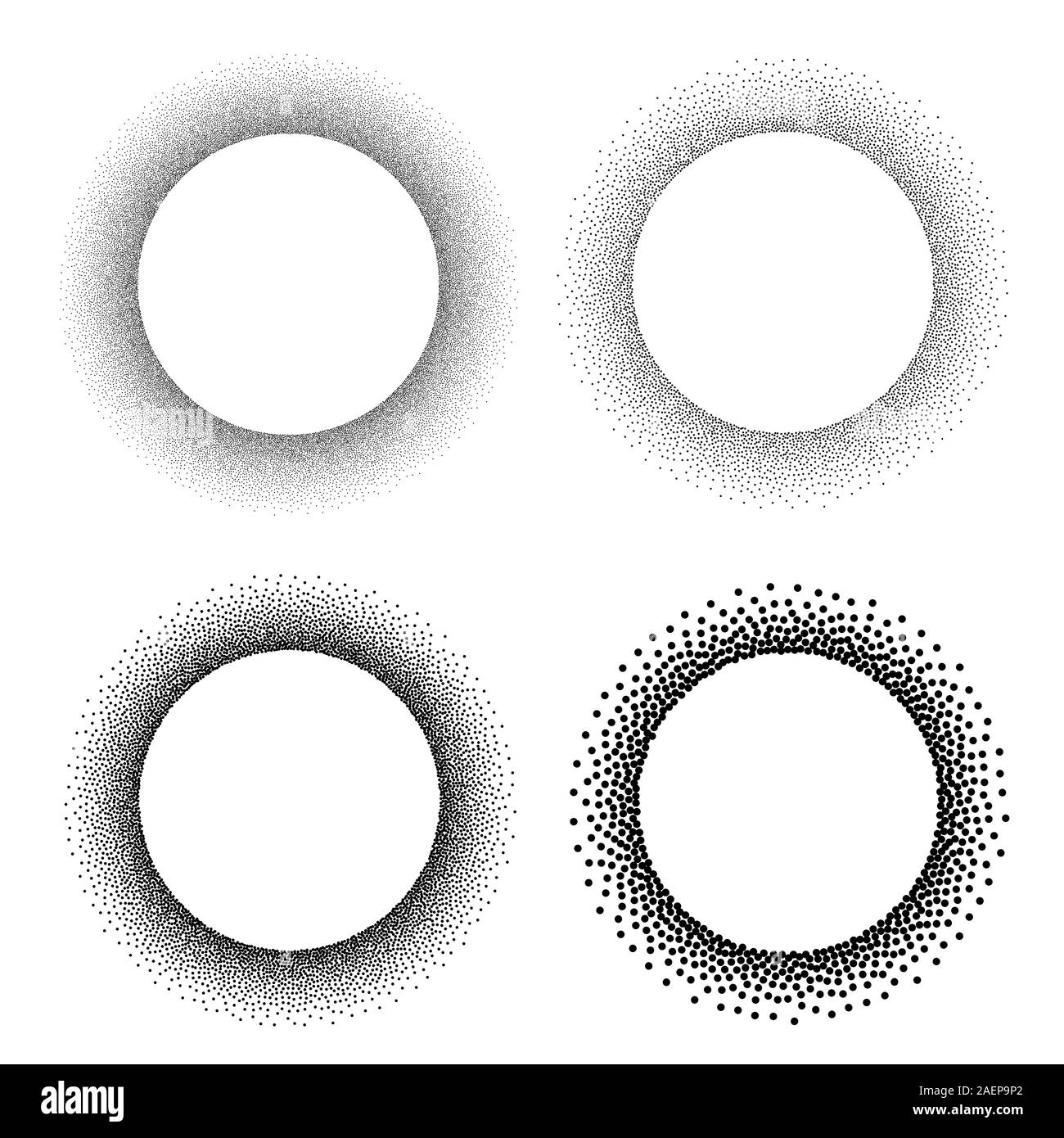 Round frame with black dust on white background. Vector illustration ...