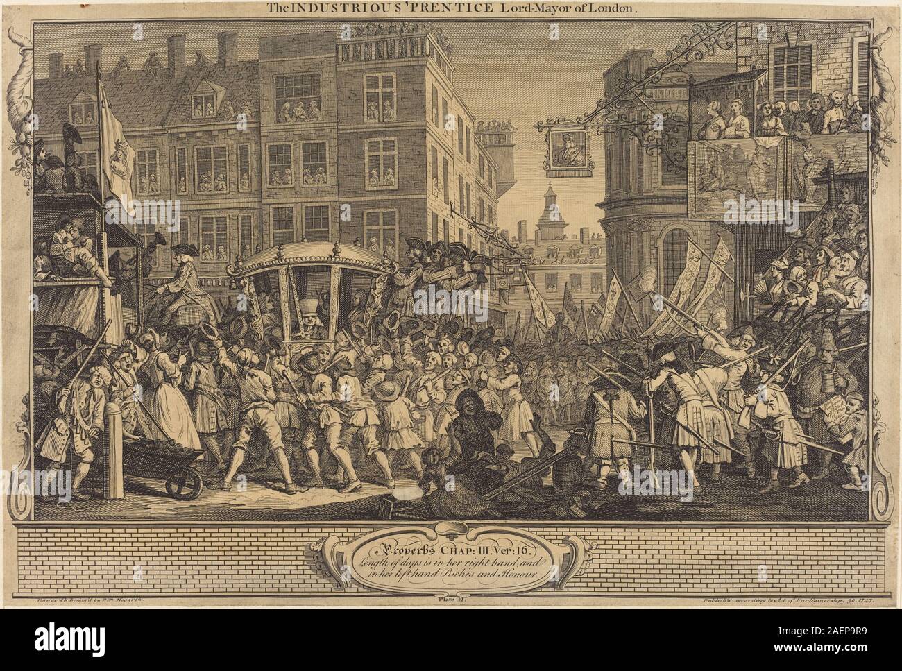 Engraving 'The Industrious 'Prentice Lord-Mayor of London' by William ...