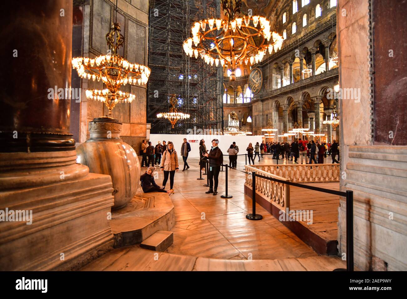 Turkey, Istanbul. Hagia Sophia (Aya Sofia) is a large Christian basilica of Constantinople built ...