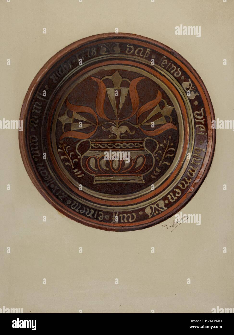 William L Antrim, Pa German Dish, c 1937, Pa. German Dish; c. 1937 ...