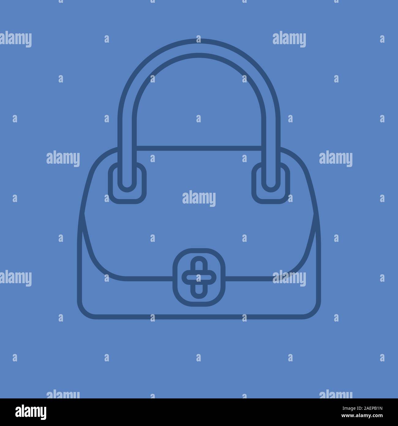 Women's handbag linear icon. Bag. Thin line outline symbols on color ...