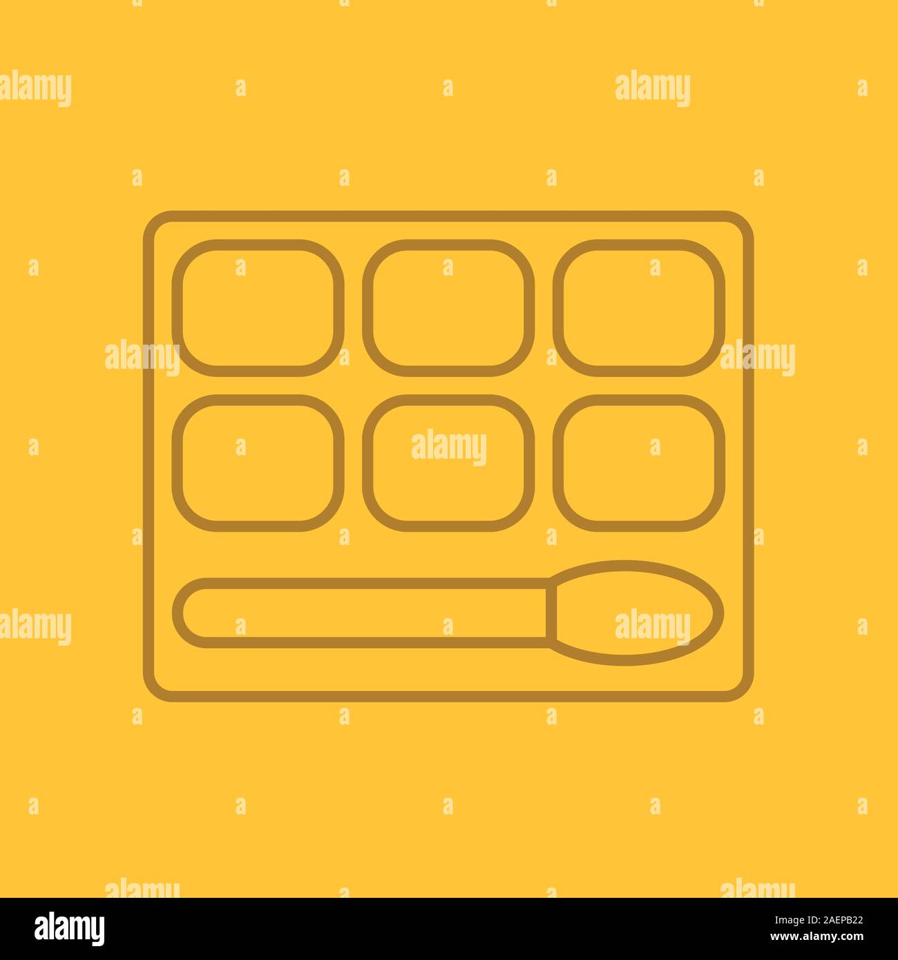 Eye shadows linear icon. Thin line outline symbols on color background ...